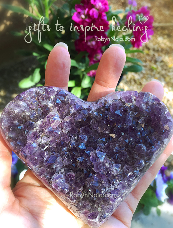 New! Beautiful Amethyst Geode Gemstone Heart | Robyn Nola Gifts