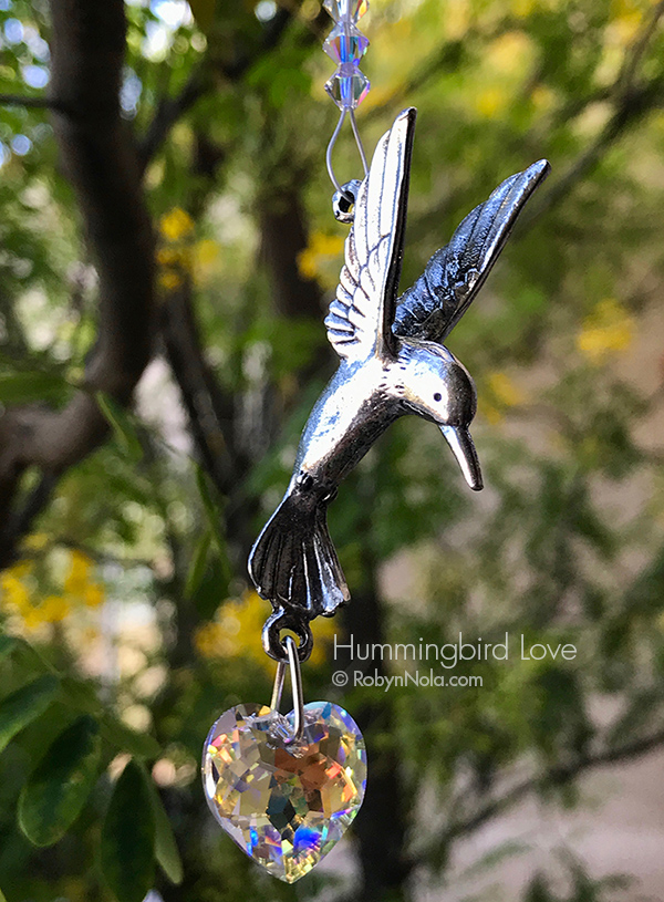 New! “Hummingbird Love” Hummingbird Sun Catcher With Swarovski Crystal ...