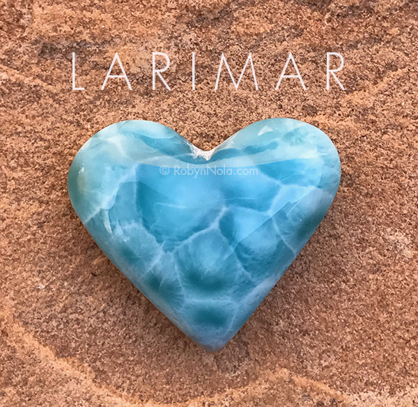 New! Beautiful and Rare Larimar Heart Stone | Robyn Nola Gifts